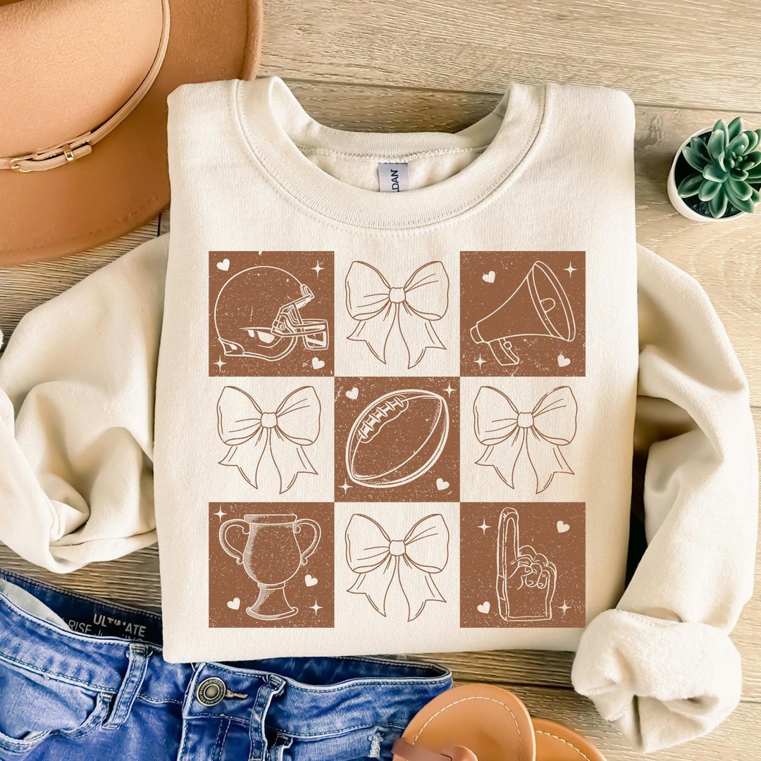 Retro Checkered Football Coquette PNG, Game Day Football PNG, Football ...