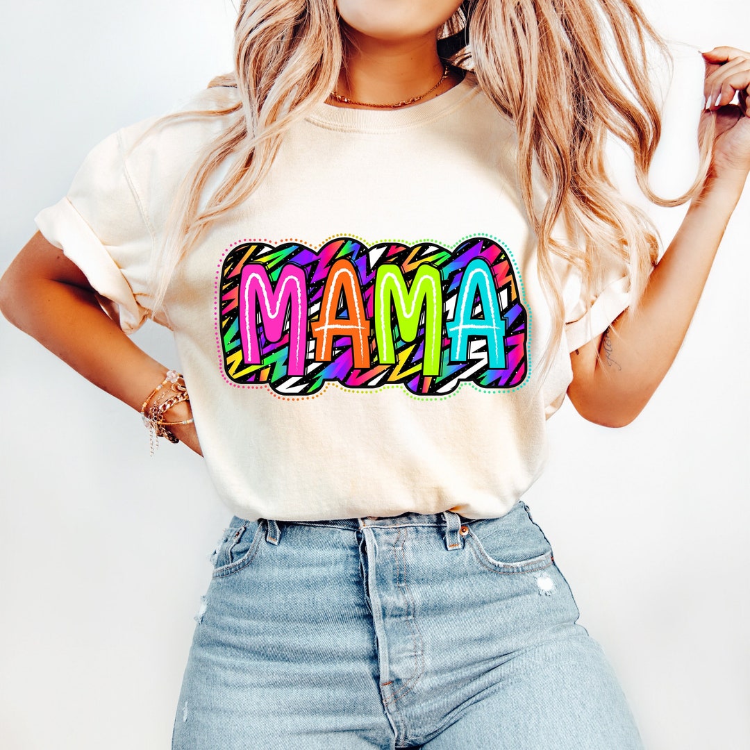 Mama PNG, Bright Doodle, Scribble Doodle, Retro Mother PNG, Mom Shirt ...