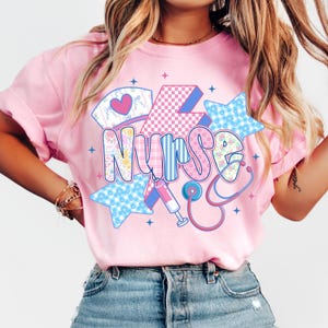 Coquette Nurse Png Preppy Nursing Pink Stethoscope Png Retro Checkered ...