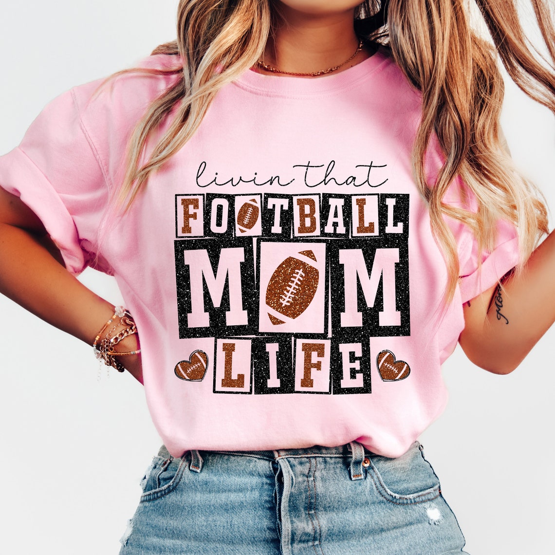 Retro Football Mom PNG, Glitter Football PNG, Football Mama,sublimation ...
