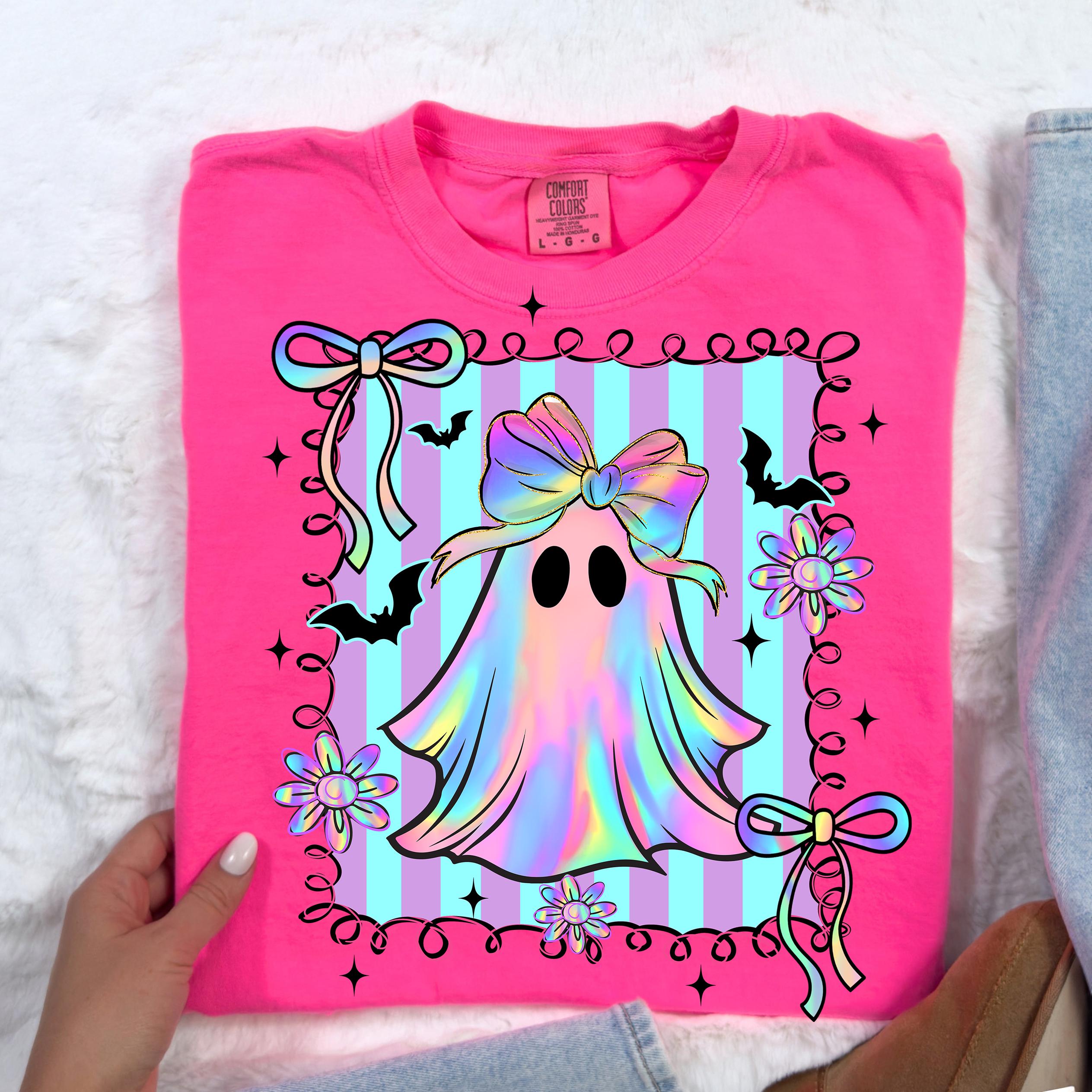 Preppy Halloween Ghost Png, Cute Boo Ghost Coquette Png, Floral Spooky ...
