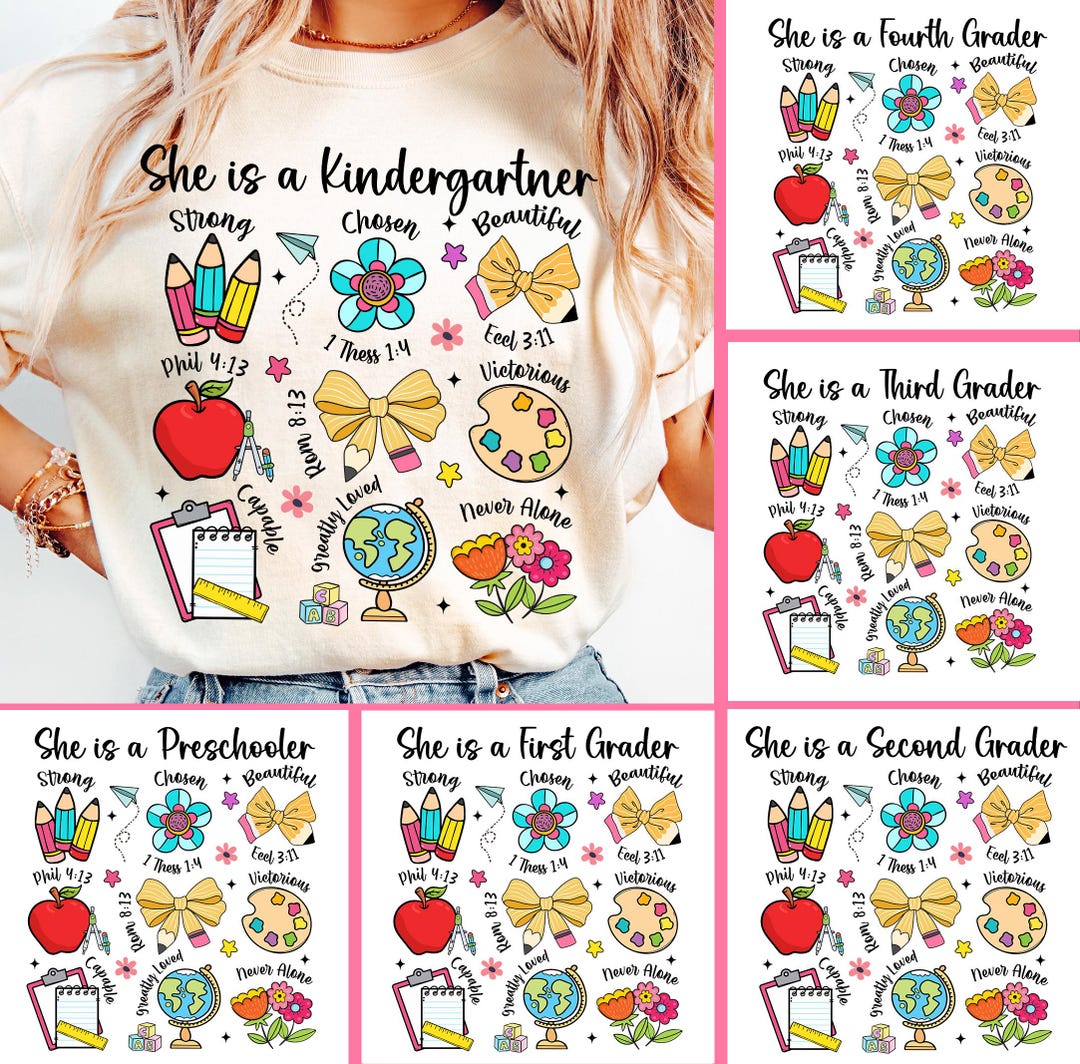 Preppy Back to School PNG Bundle, Teacher Coquette First Day of School ...
