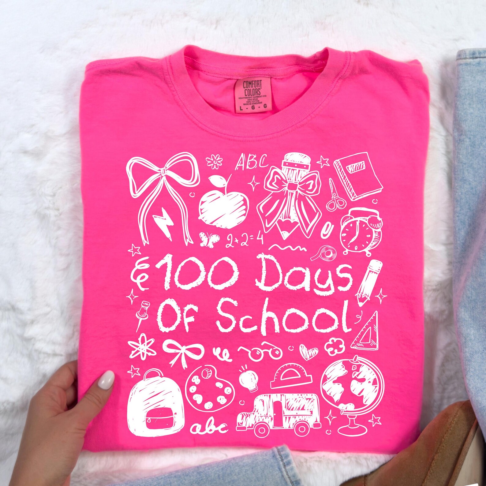 Preppy 100 Days of School PNG, Coquette Teacher Pencil Bow Shirt Design ...