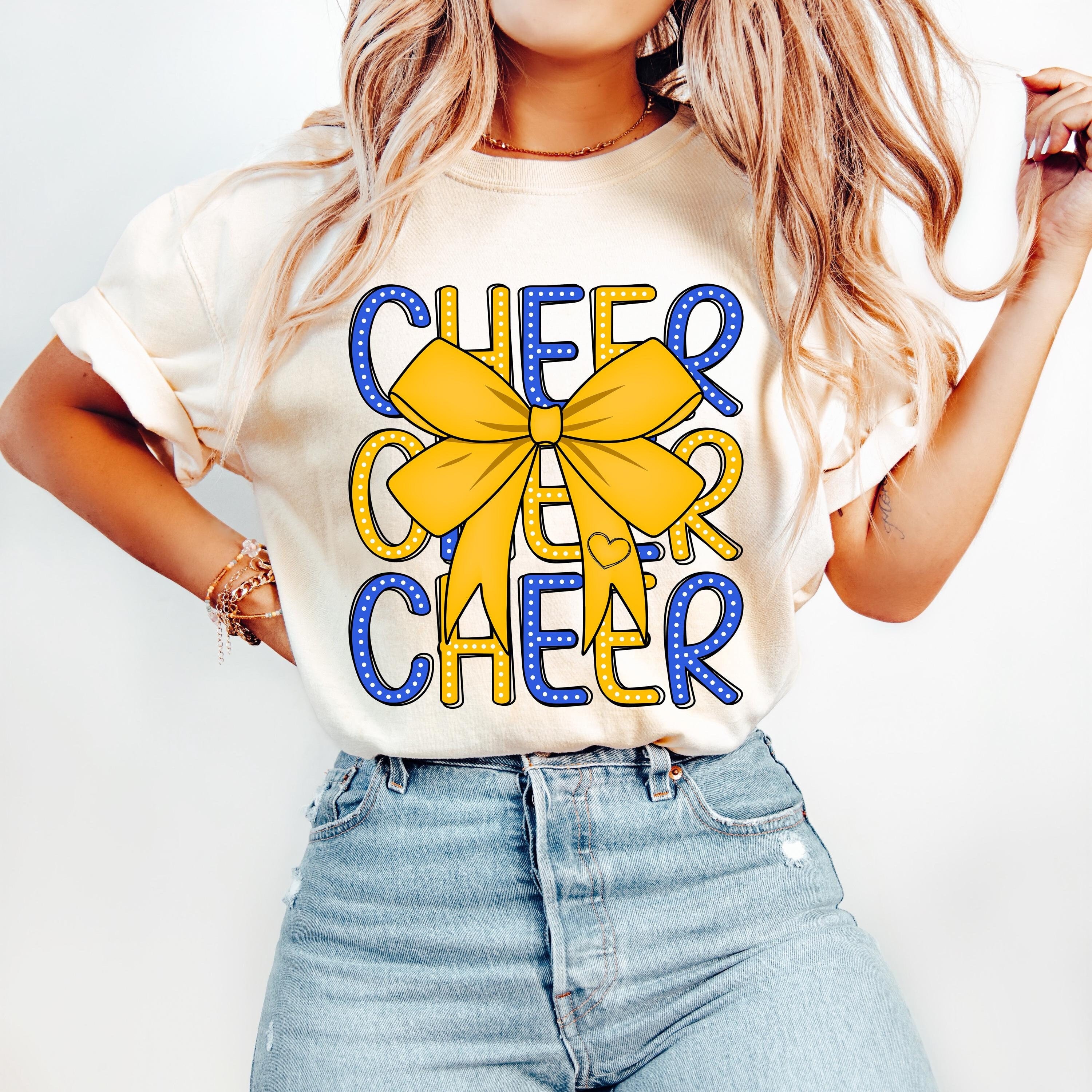 Cheerleading PNG, Coquette Cheer PNG, Blue Gold, Cheer Mom Png, Cheer ...