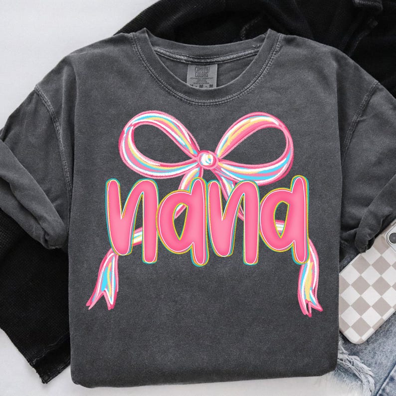 Nana Gigi Mimi Gram PNG Bundle, Pink Coquette Bow Shirt Design, Preppy ...