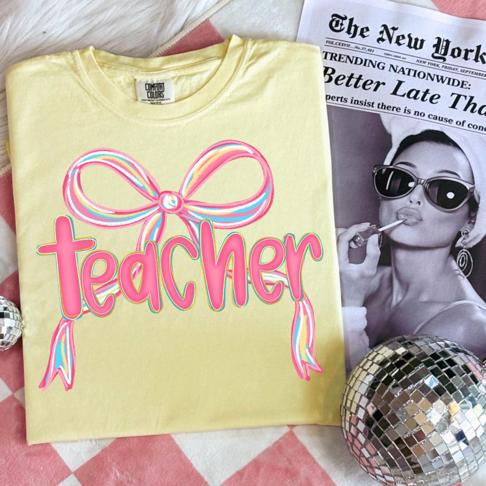Teacher Coquette Png, Girly Teacher Shirt Design, Preppy Back to School ...