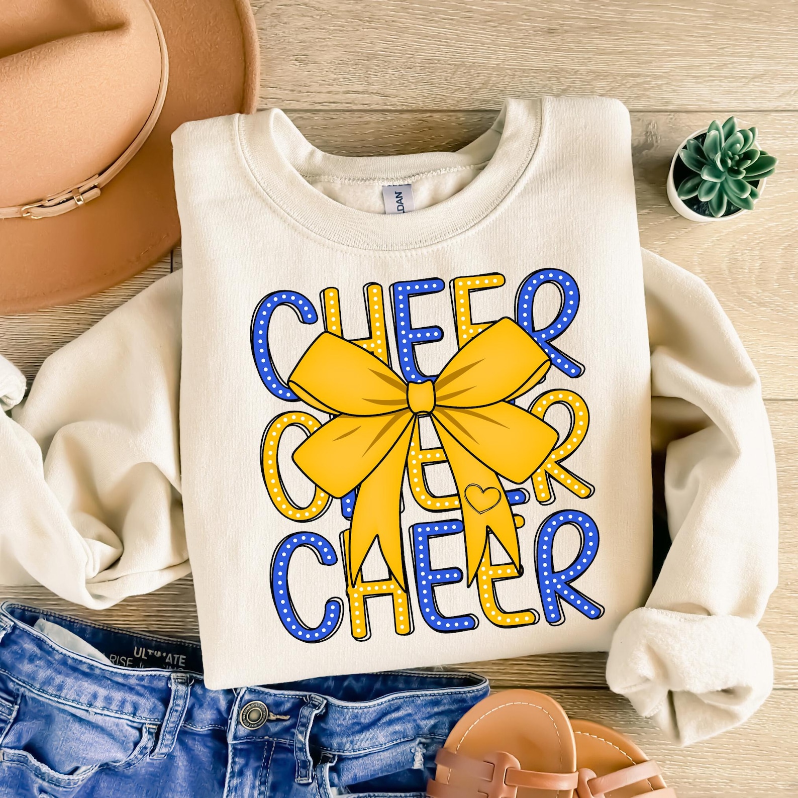 Cheerleading PNG, Coquette Cheer PNG, Blue Gold, Cheer Mom Png, Cheer ...
