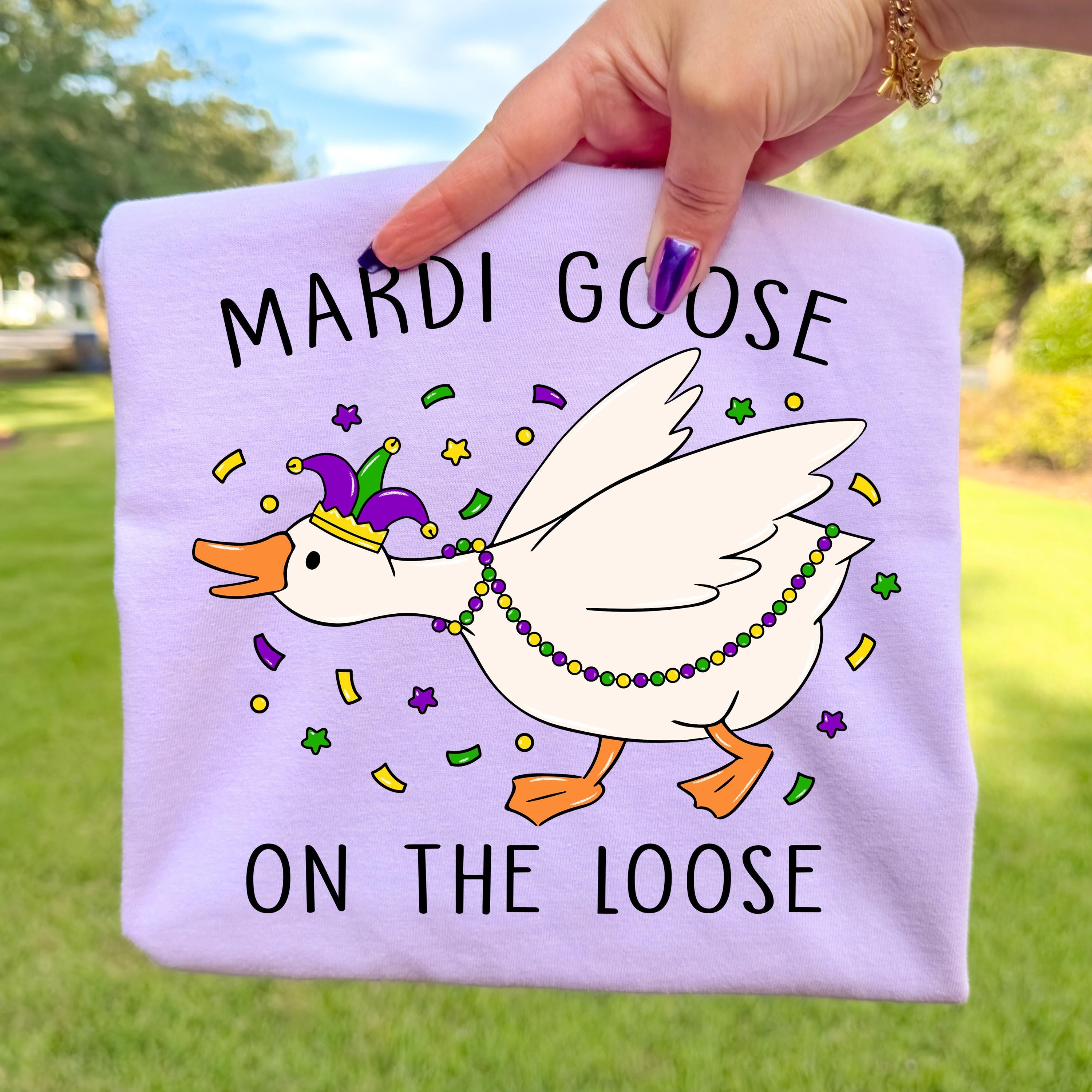 Funny Mardi Gras Goose PNG, Coquette Mardi Gras Shirt Design, Fat ...