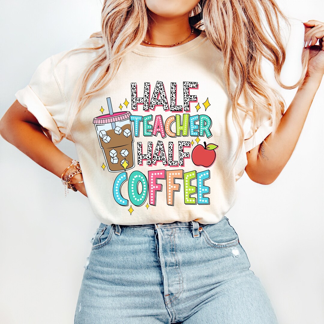 Half Teacher Half Coffee Png,funny Teacher Png,dalmatian Doodle Dots ...