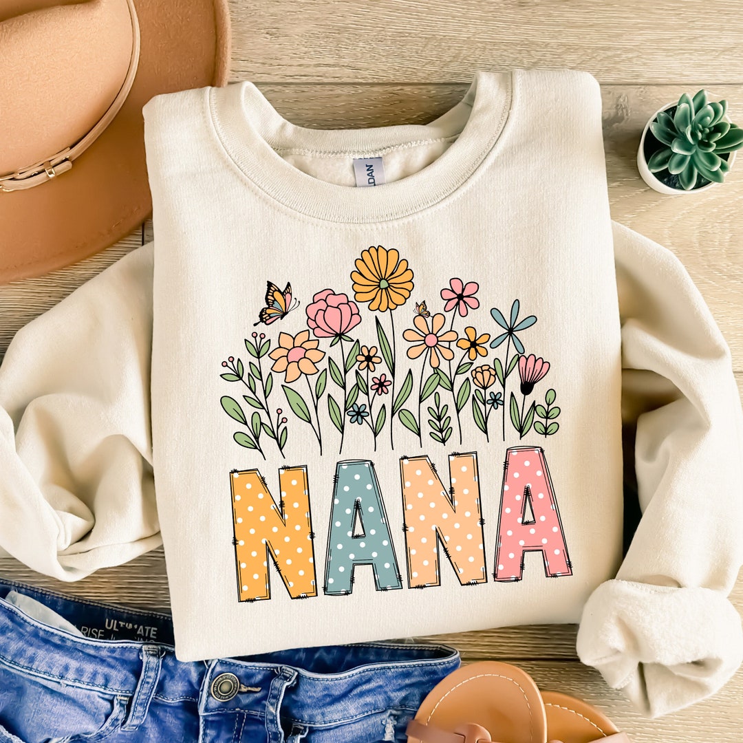 Nana Png, Wildflowers Nana Png, Nana With Flowers Png, Sublimation Design, Wildflower Png ...