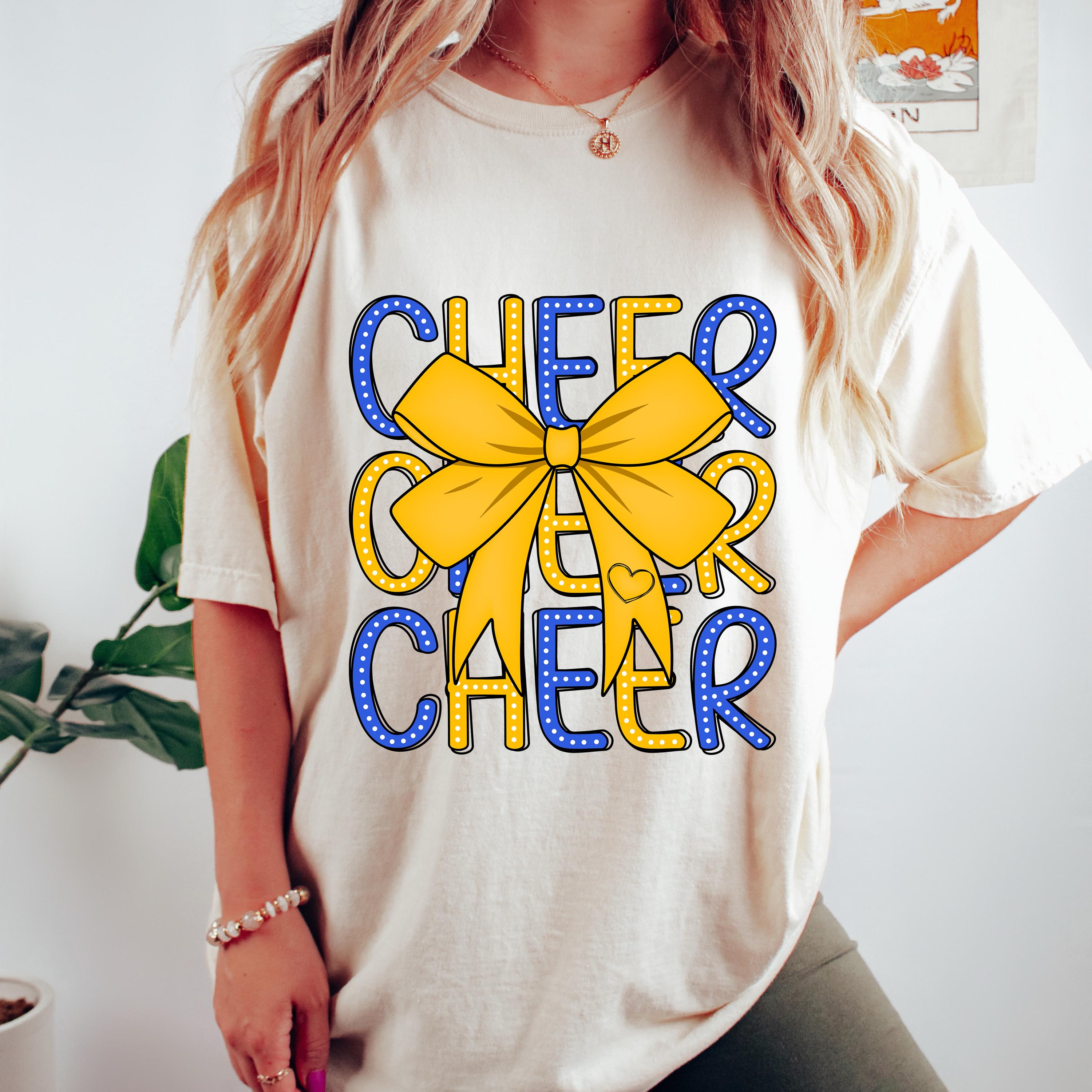 Cheerleading PNG, Coquette Cheer PNG, Blue Gold, Cheer Mom Png, Cheer ...