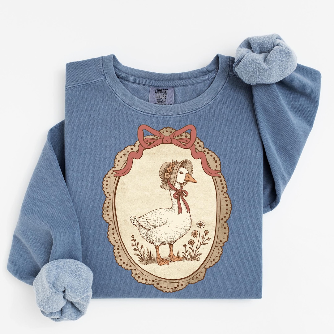 Vintage Thrifted Goose Png, Grandma Core Shirt Design, Coquette ...