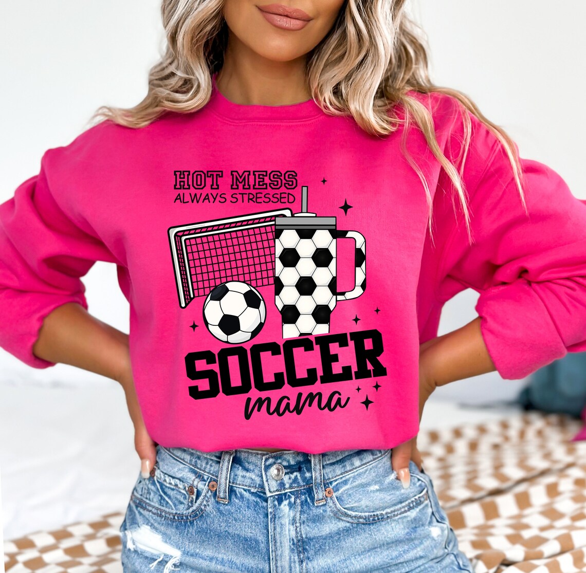 Hot Mess Soccer Mama PNG, Soccer Mom PNG, Sublimation Design, Digital ...