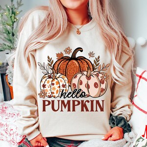 Hello Pumpkin Png, Fall Vibes Png, Boho Floral Fall Png, Hey There ...