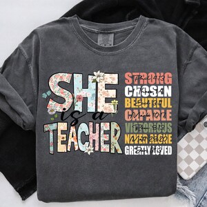 Floral Teacher PNG, Christian Bible Verse Teacher Sublimation Design ...