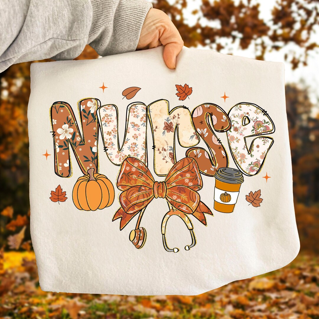 Fall Nurse Png, Coquette Nurse Stethoscope Bow Png, Floral Nurse ...