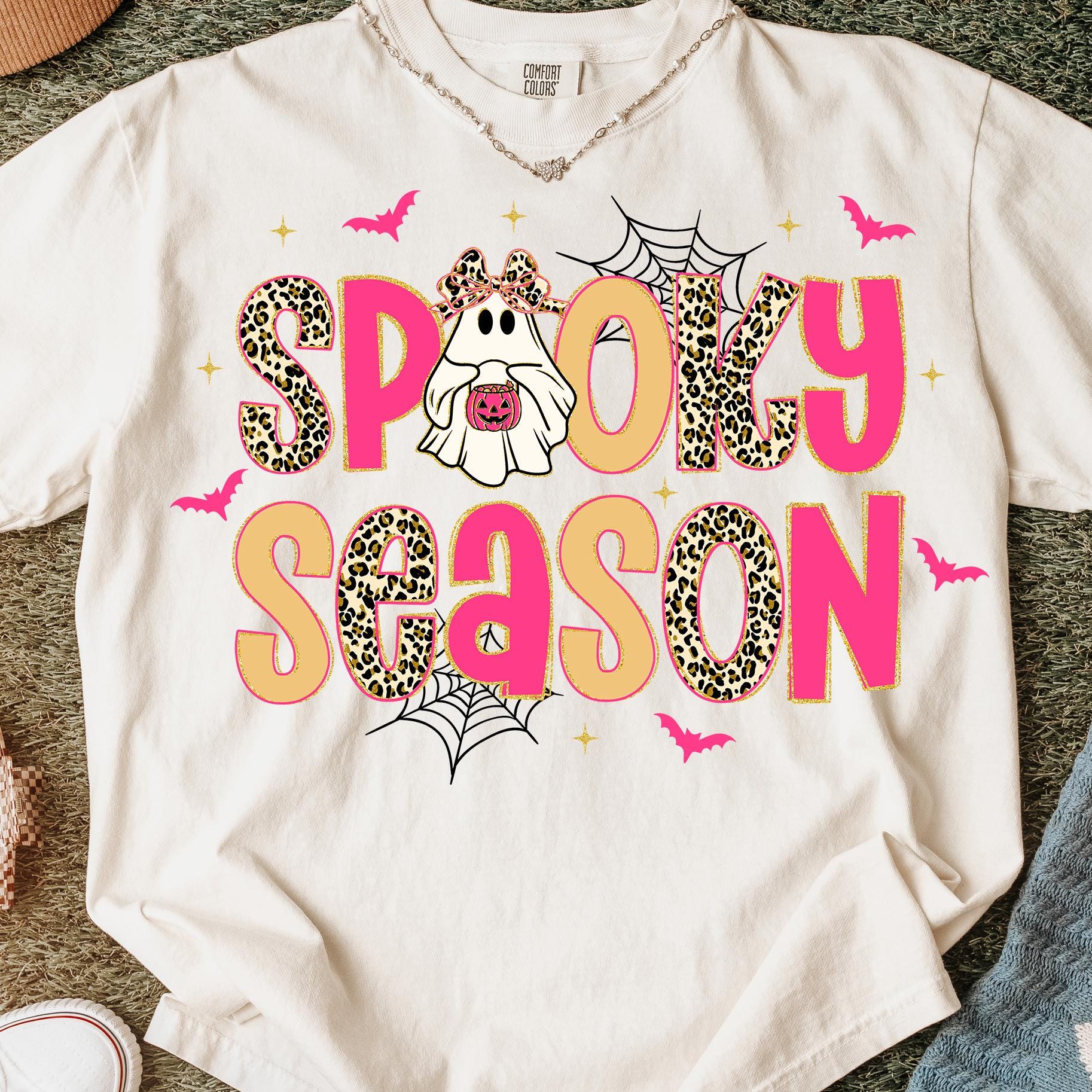 Preppy Spooky Halloween Png, Spooky Coquette Shirt Design Png, Pink ...
