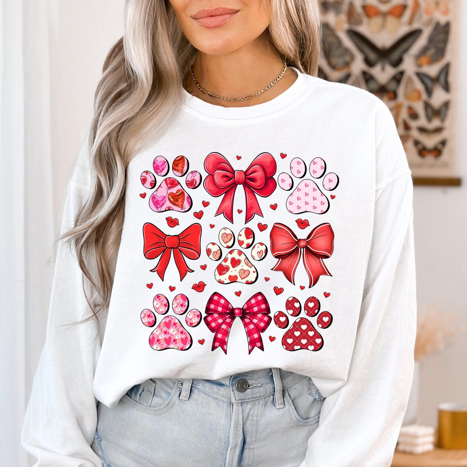 Dog Valentine Coquette Png, Dog Mom Png, Valentine's Day Png, Dog Paw ...