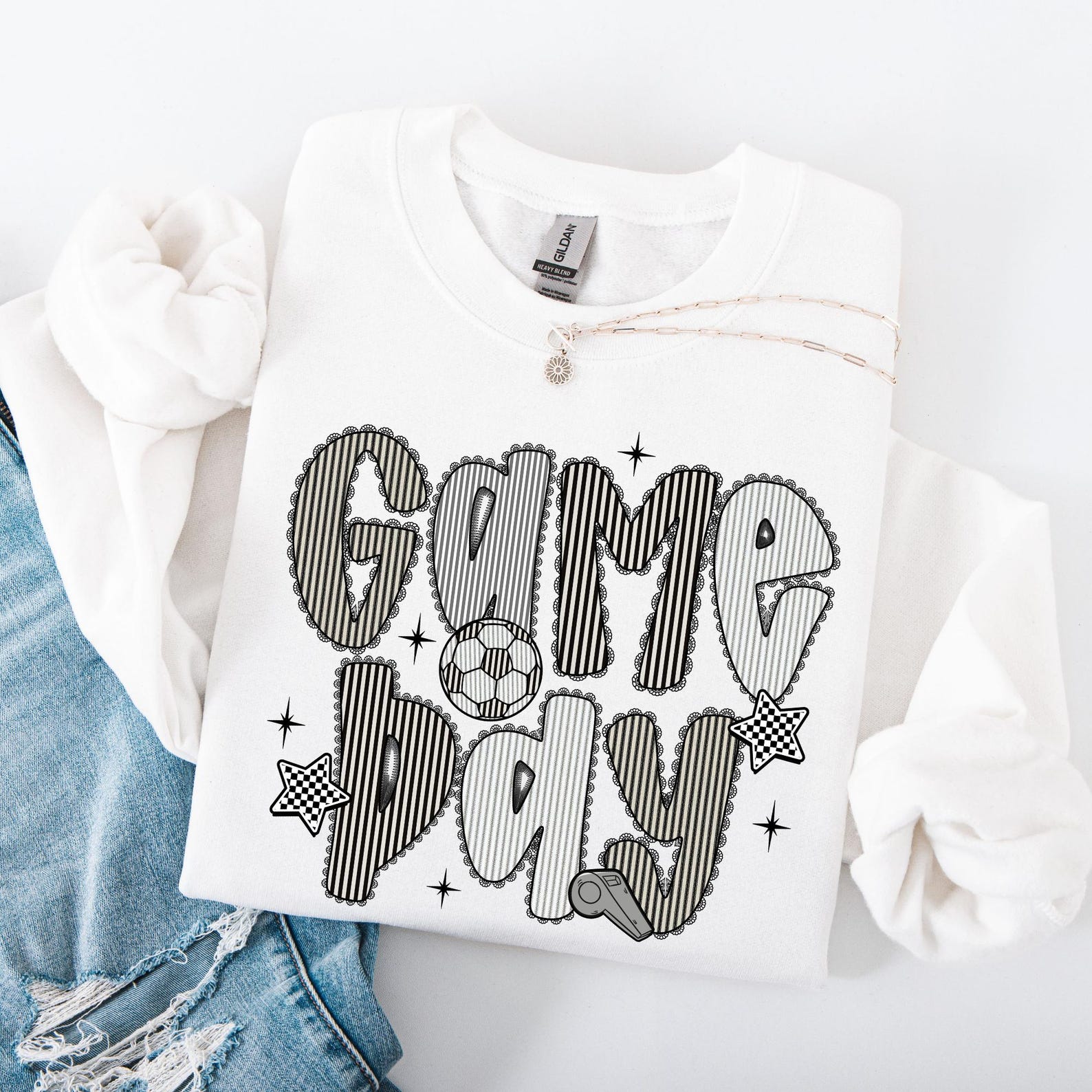 Preppy Soccer Game Day PNG, Retro Soccer Mom Shirt Design, Seersucker ...