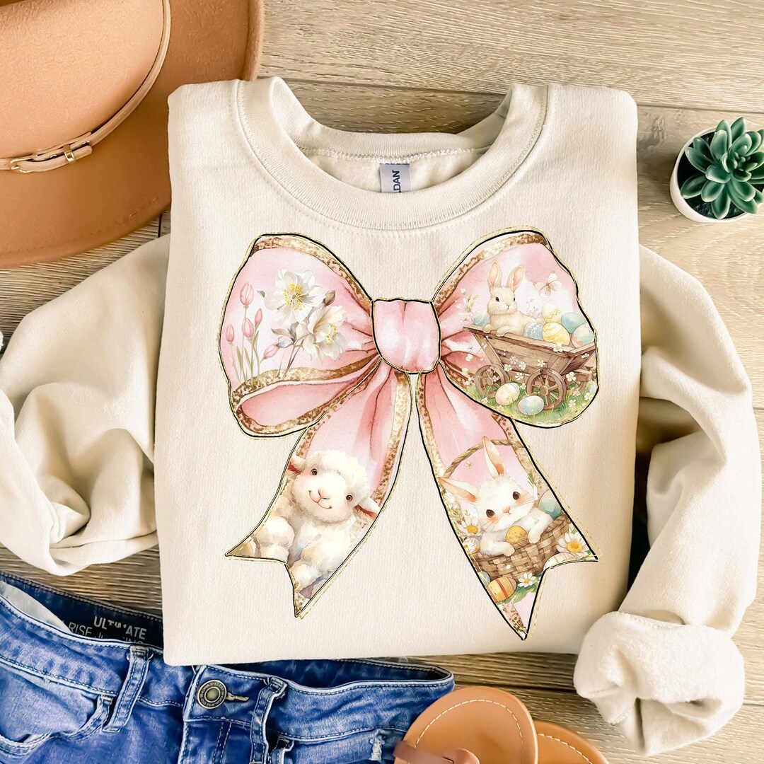 Easter Coquette Bow PNG, Happy Easter Png, Retro Easter Png, Easter ...