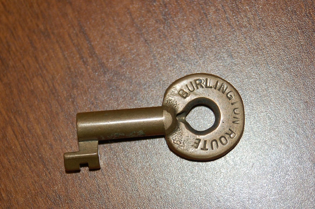 Burlington Route Brass Switch Key by Adlake - Etsy
