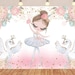 Tutu Ballerina Backdrop Banner, Girls Birthday Blush Pink Floral Cake ...