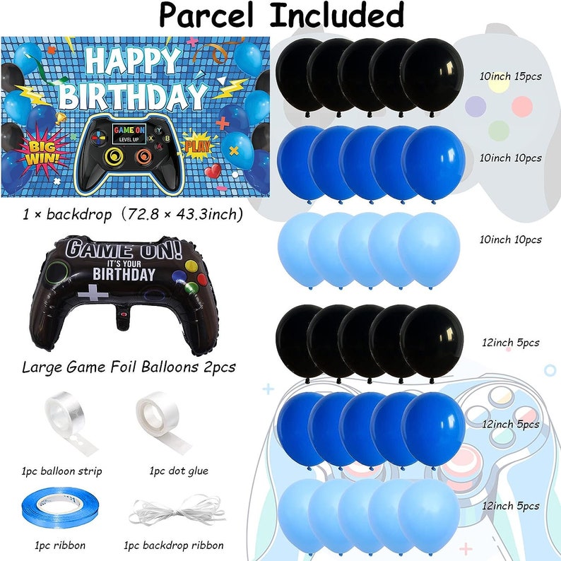 Video Game Balloon Garland Arch Kit, Game on Birthday Party Balloons ...