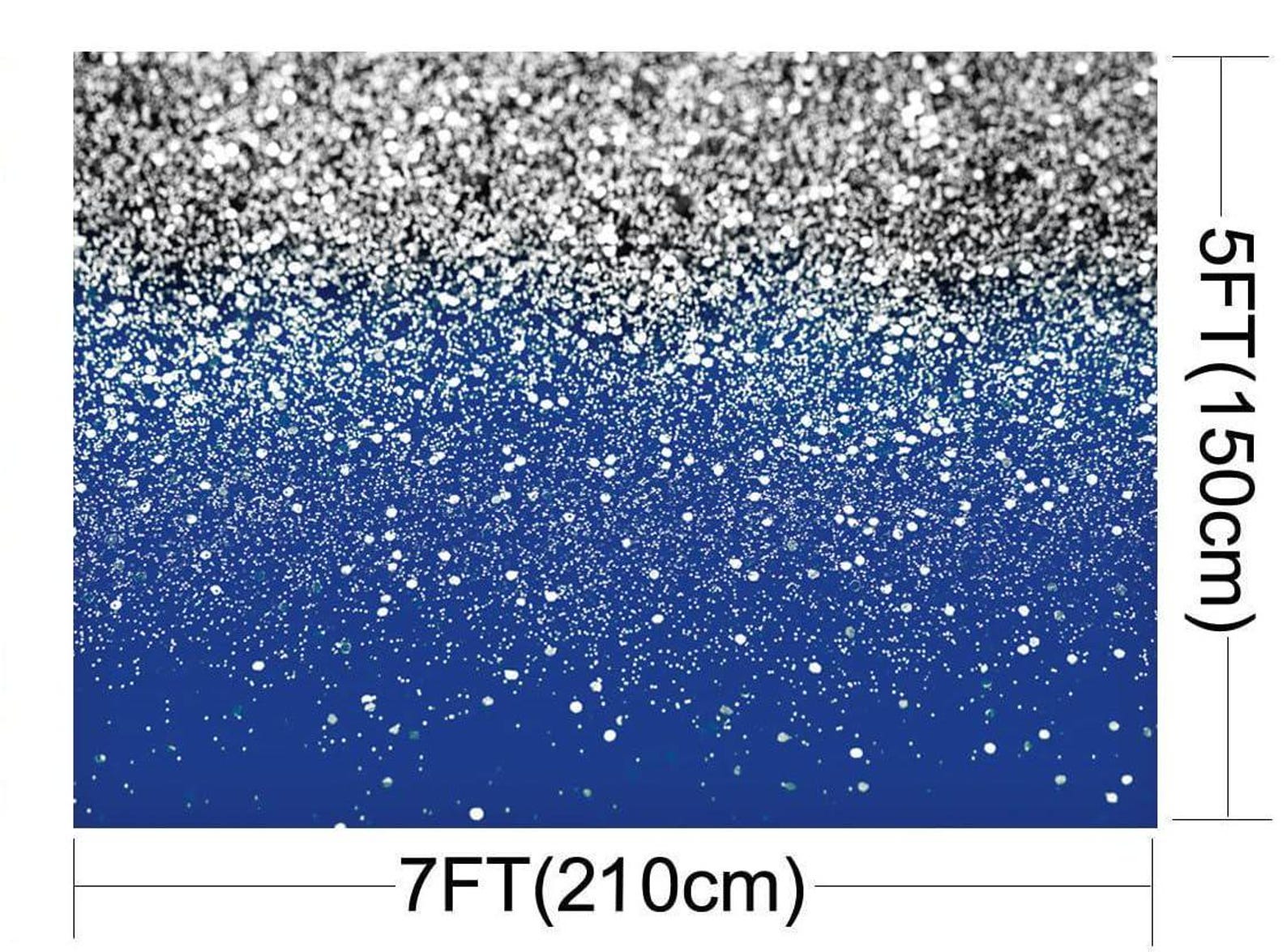 Royal Blue Glitter Backdrop Silver Spots Bokeh Backdrop Vinyl Photo ...