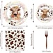 Highland Cow Party Plates, Napkins, Forks Disposable Tableware Serves ...