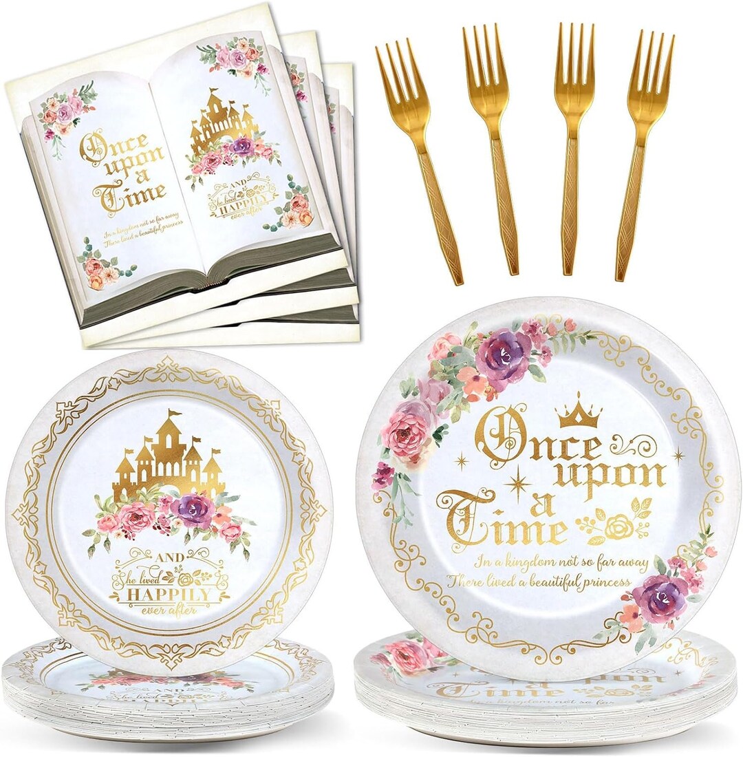 Once Upon a Time Party Decorations, Plates, Napkins, Forks Tableware ...