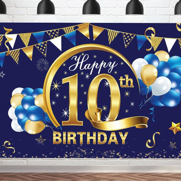 Royal Blue Happy Birthday Backdrop - Etsy