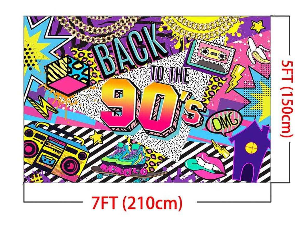 Back to the 90's Banner Backdrop, the 90's Retro Hip Hop Graffiti Theme ...