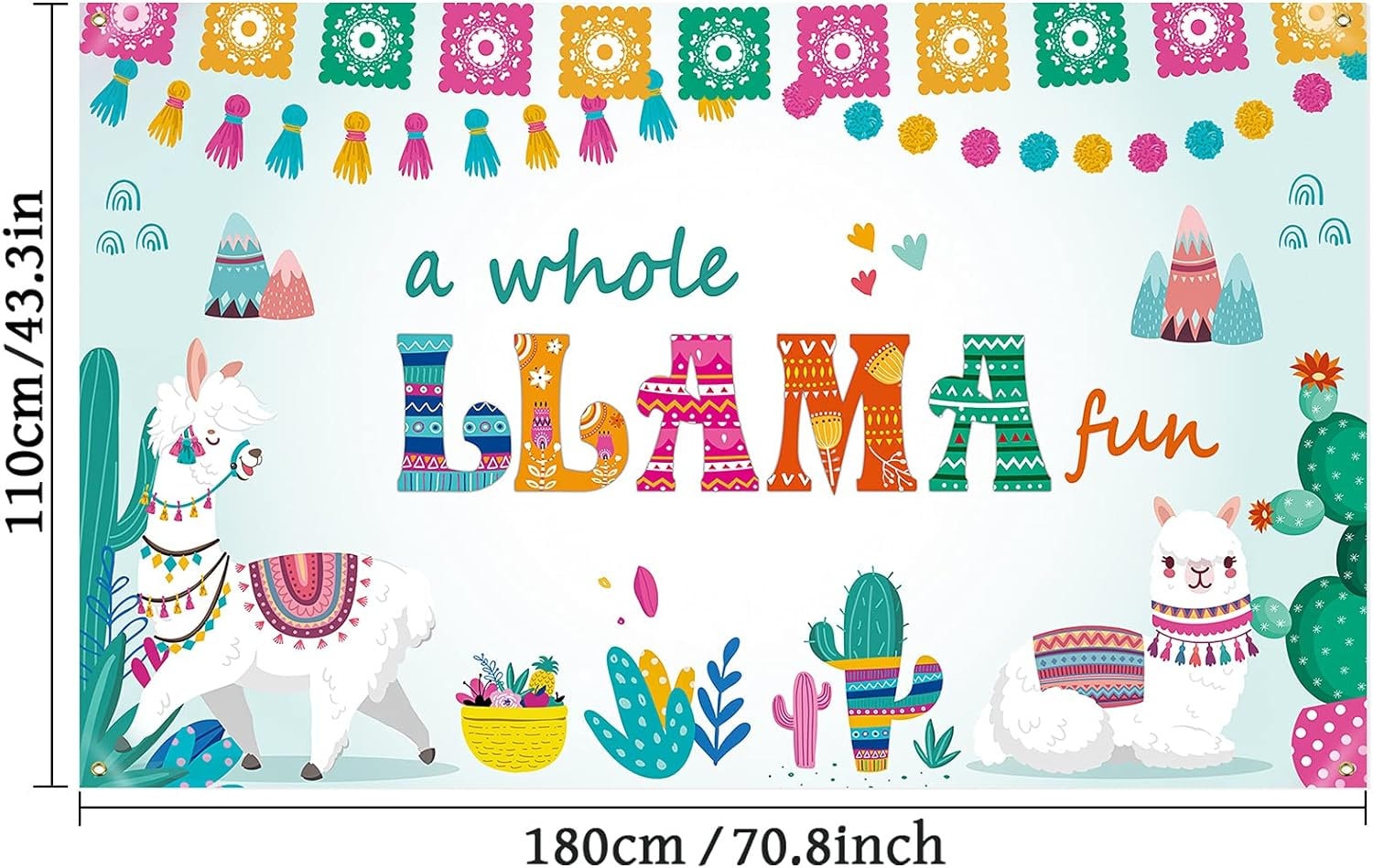 Llama Birthday Banner Backdrop Decorations, a Whole Llama Fun Birthday ...