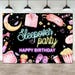 Sleepover Party Birthday Backdrop Banner, Girls Make up Sleep Over ...
