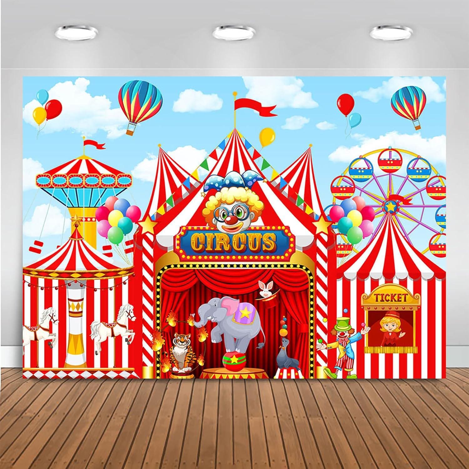 Carnival Party Backdrop, Circus Tent Carnival Birthday Vinyl Photo ...