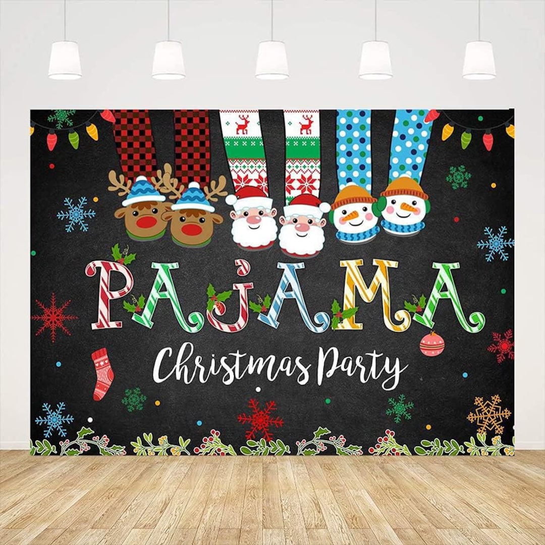 Christmas Pancakes and Pajamas Party Backdrop Gingerbread Man ...