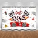 Fast One Birthday Backdrop Banner, Race Car Boys 1st Birthday Party ...