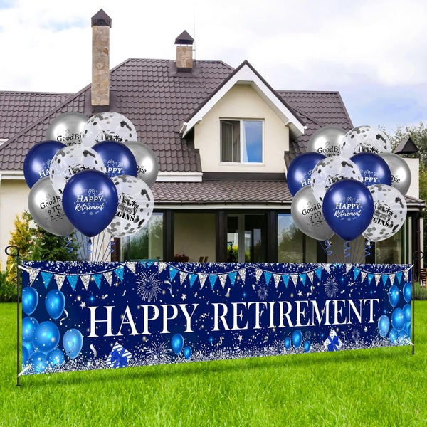 Retirement Banner - Etsy