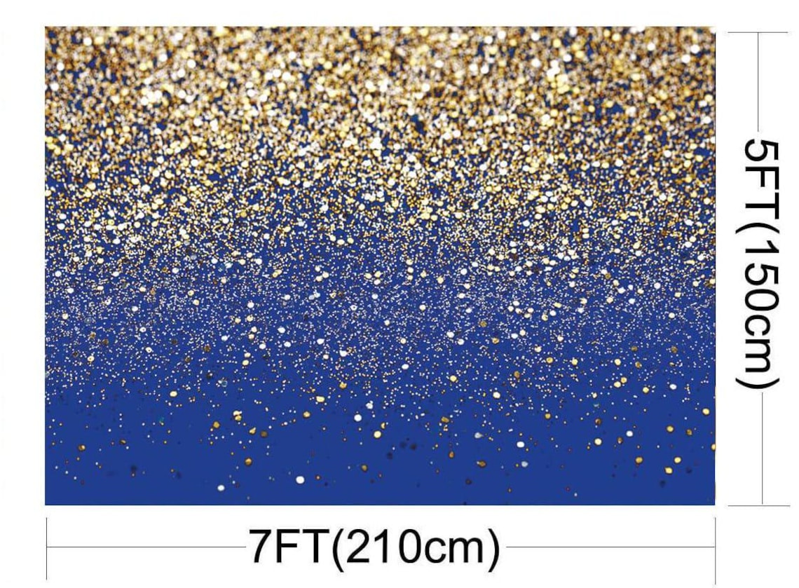 Royal Blue Glitter Backdrop Gold Spots Bokeh Backdrop Vinyl Photo ...