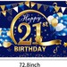 21st Birthday Banner Backdrop Decorations Girl and Boy Blue and Gold ...