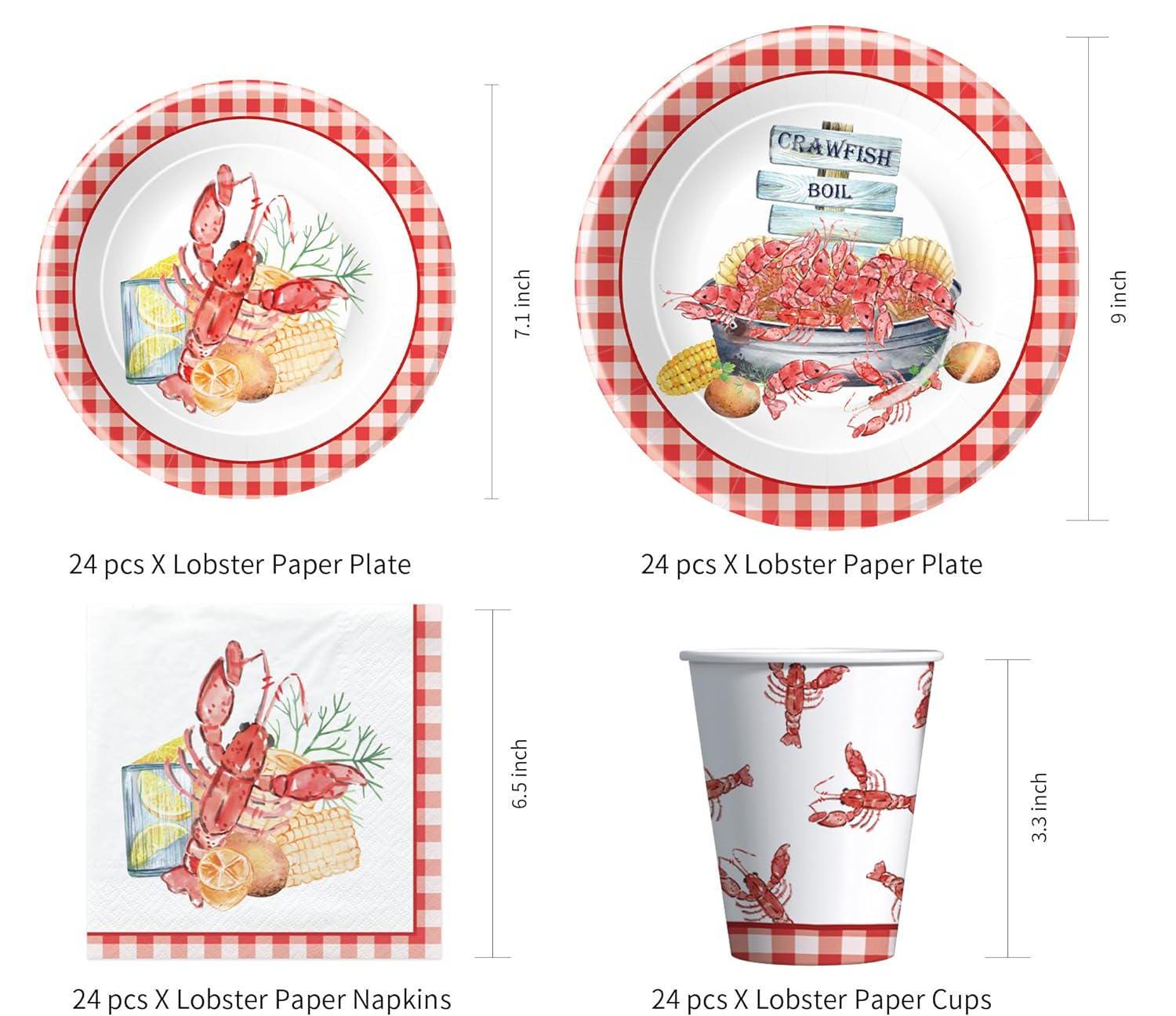 Crawfish Boil Party Plates, Napkins, Cups, Tablecloth Disposable ...