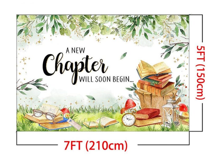 Storybook Baby Shower Backdrop, A New Chapter Will Soon Begin Backdrop ...