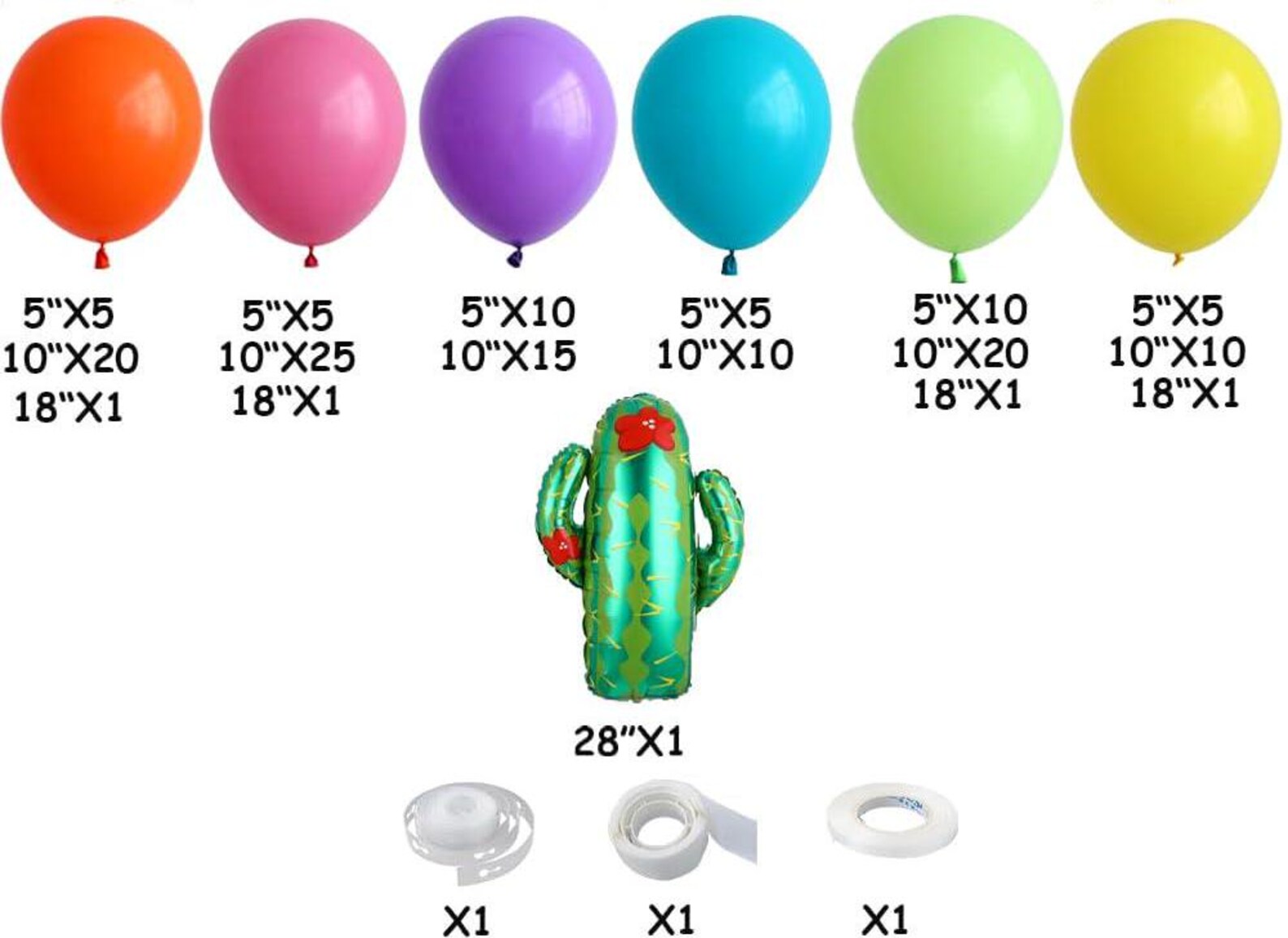 Mexican Fiesta Balloon Garland Arch Kit Llama Cactus Sombrero Taco ...