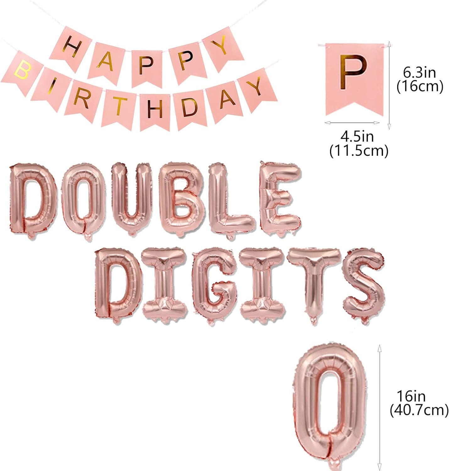 10th Birthday Balloons Decorations, Double Digits Balloons Girls 10th ...