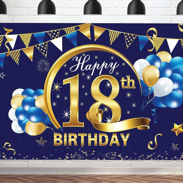 Blue 18th Birthday Decorations - Etsy