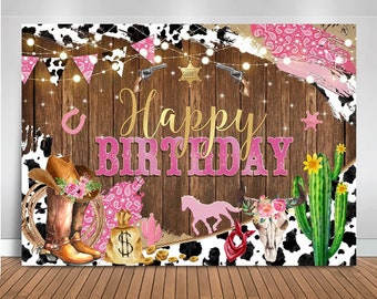 Rodeo Birthday Backdrop Western Banner Cowboy Backdrop Cowgirl Backdrop ...