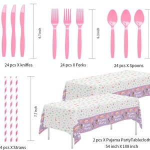 Sleepover Party Plates, Napkins, Cups, Tablecloth Disposable Tableware ...
