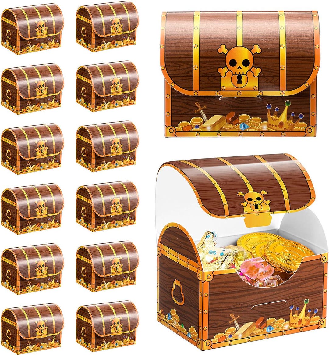 Pirate Treat Boxes 24 Pack, Treasure Treat Chest Boxes, Pirate Treasure ...