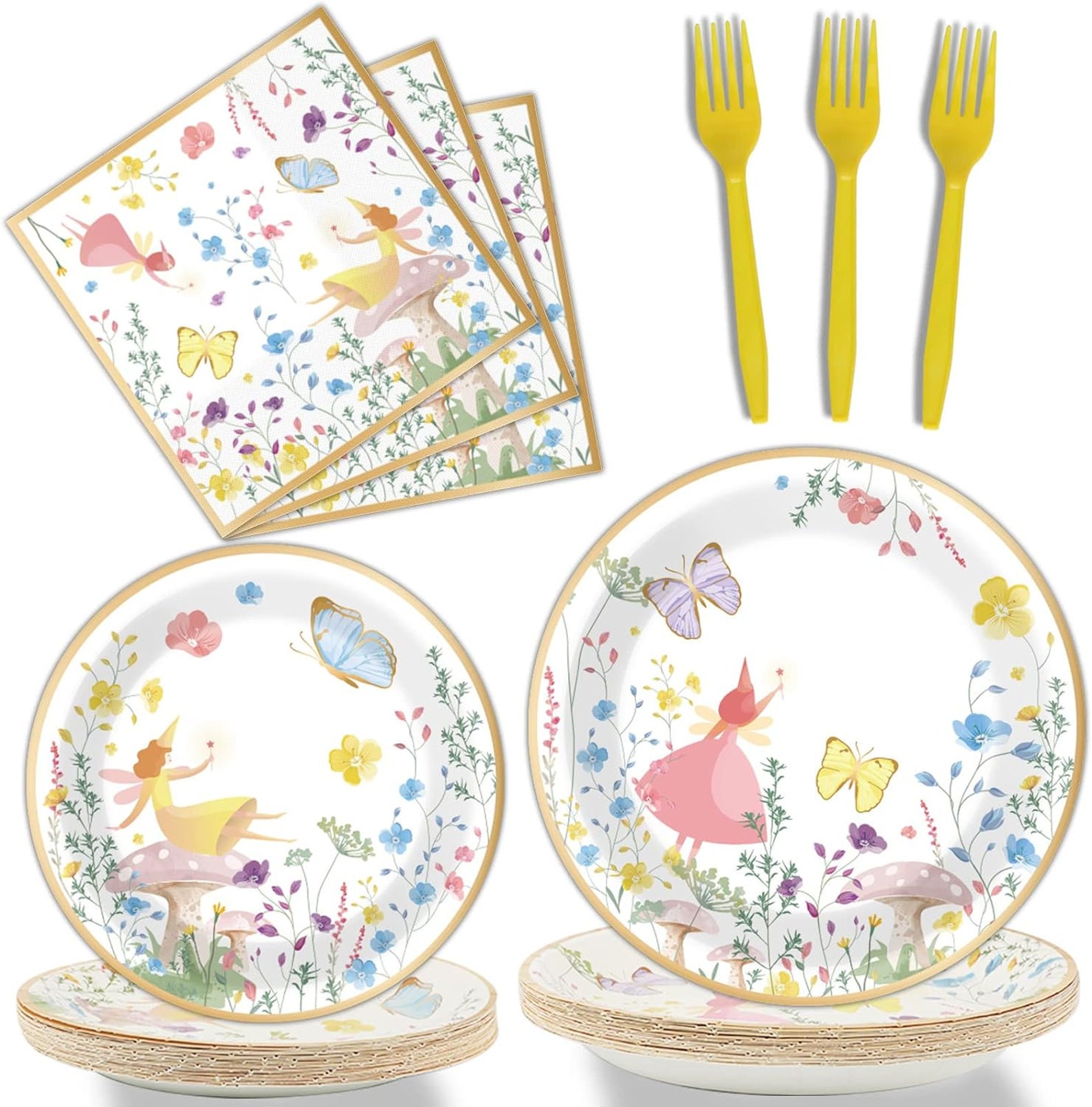 Talking Fairy Spring Party Decorations, Plates, Napkins Cups Fairy Tale ...