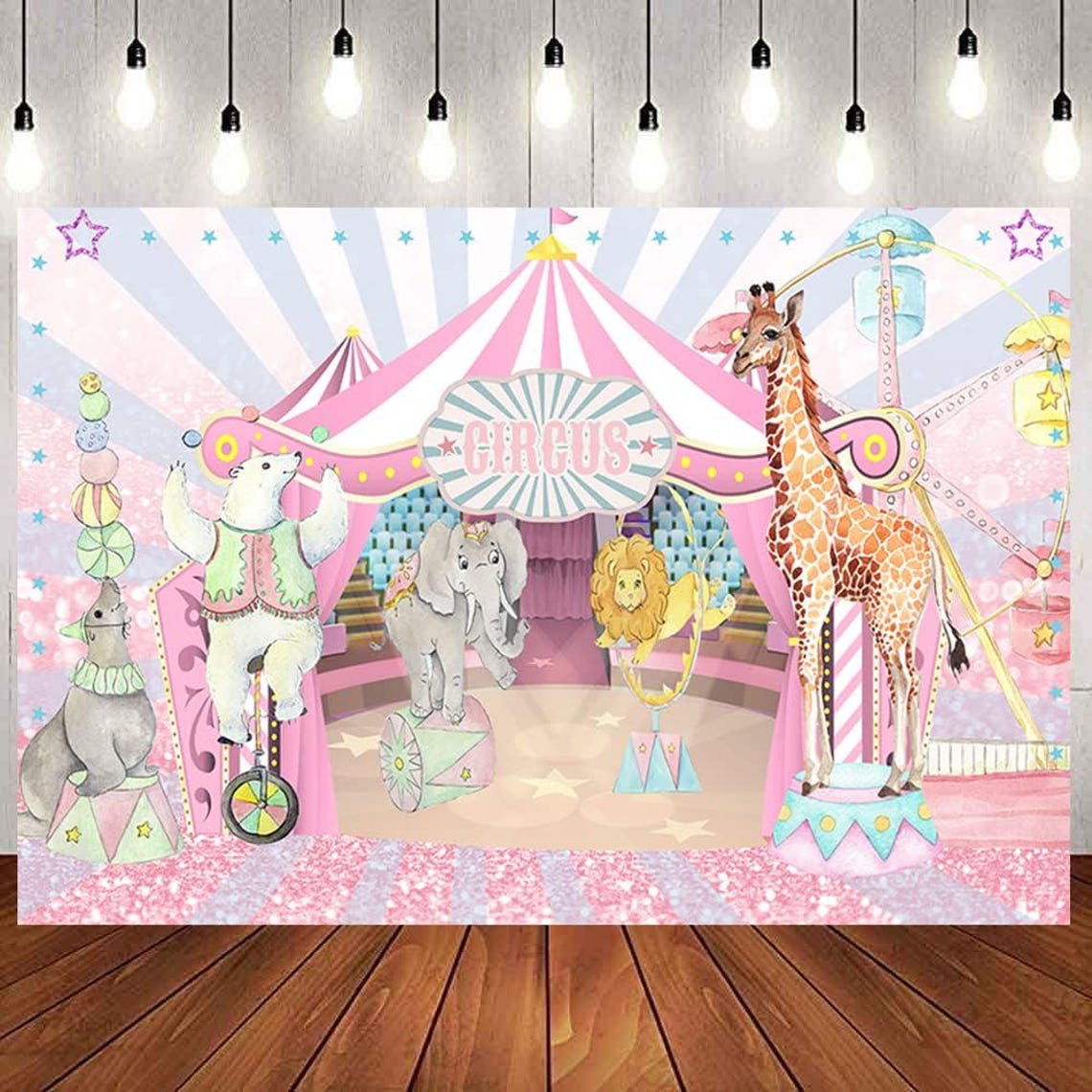 Pink Carnival Party Backdrop, Circus Tent Carnival Birthday Vinyl Photo ...